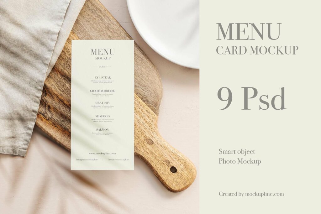 Menu Card Mockup Set – MasterBundles