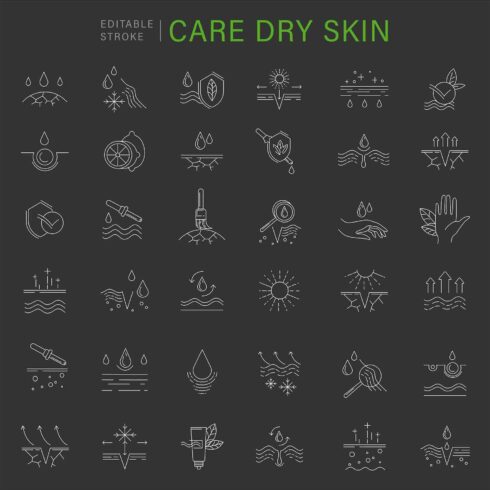 Care dry skin icons collection – MasterBundles