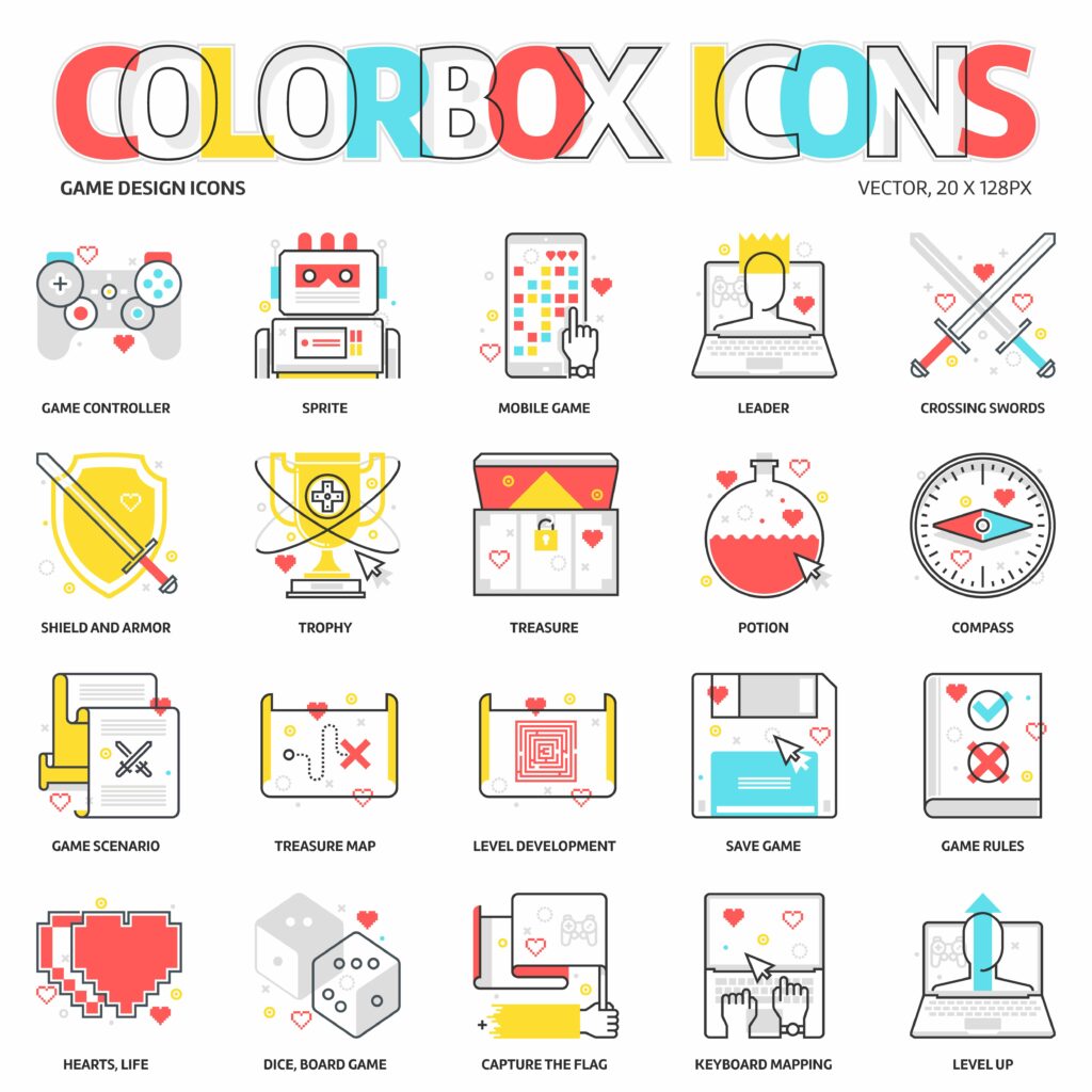 Colorbox icons, Game Design – MasterBundles