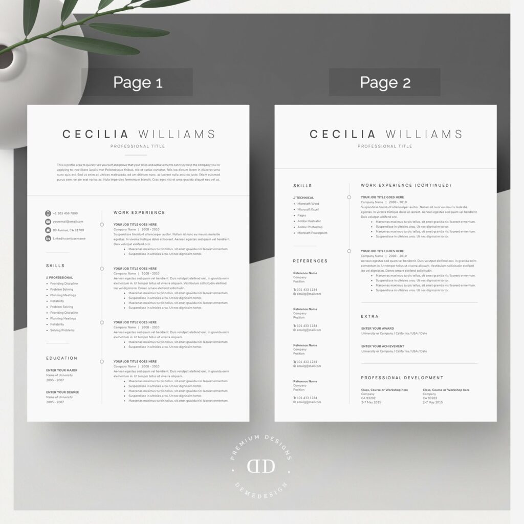 Clean Modern Resume Template – MasterBundles