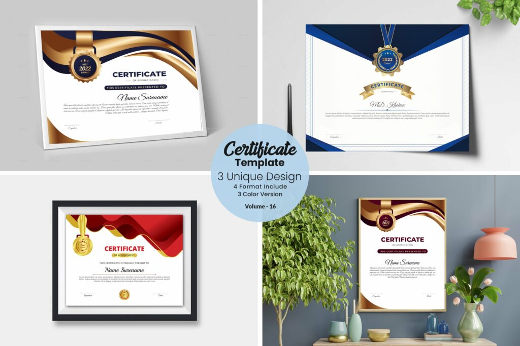 Creative Certificate Design Template – MasterBundles
