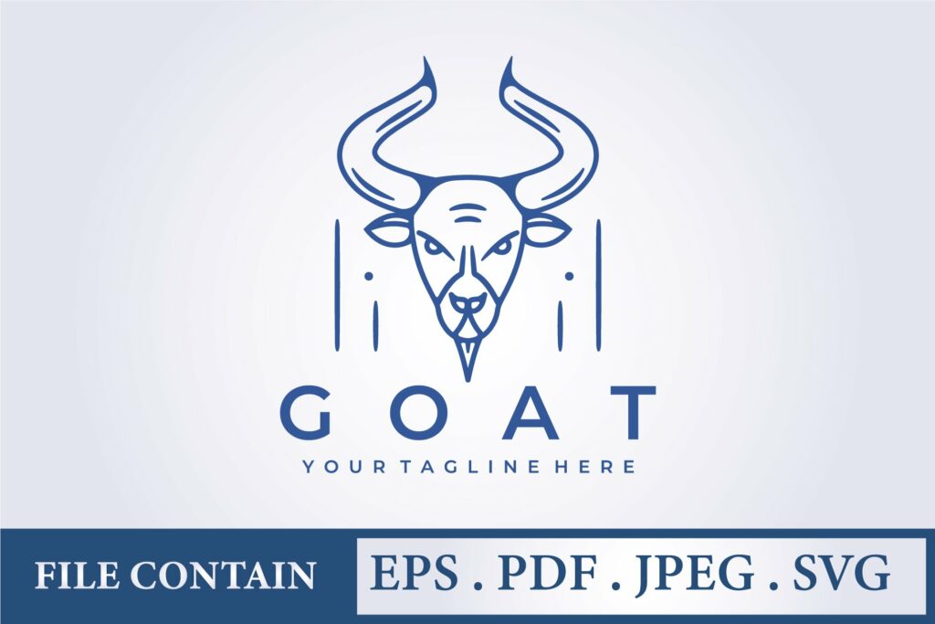 simple modern goat sheep taurus logo – MasterBundles
