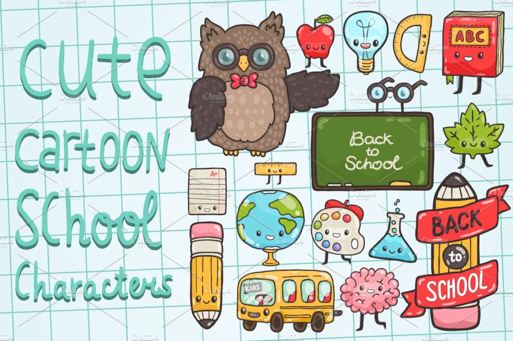 Back to School. Cute characters. – MasterBundles