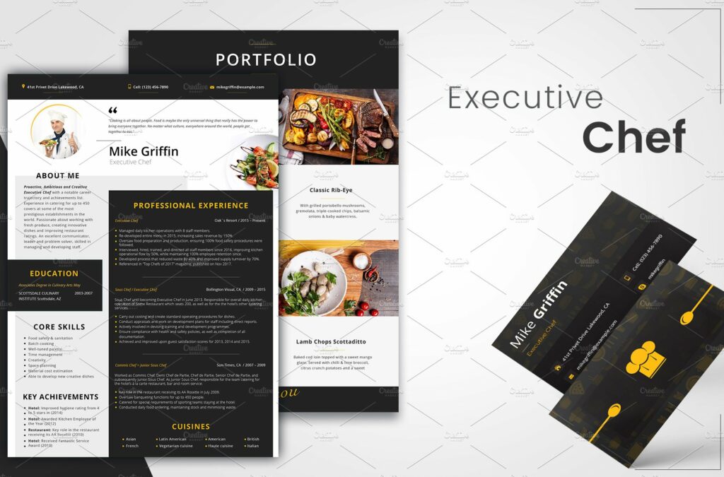 Editable Resume: Executive Chef – MasterBundles