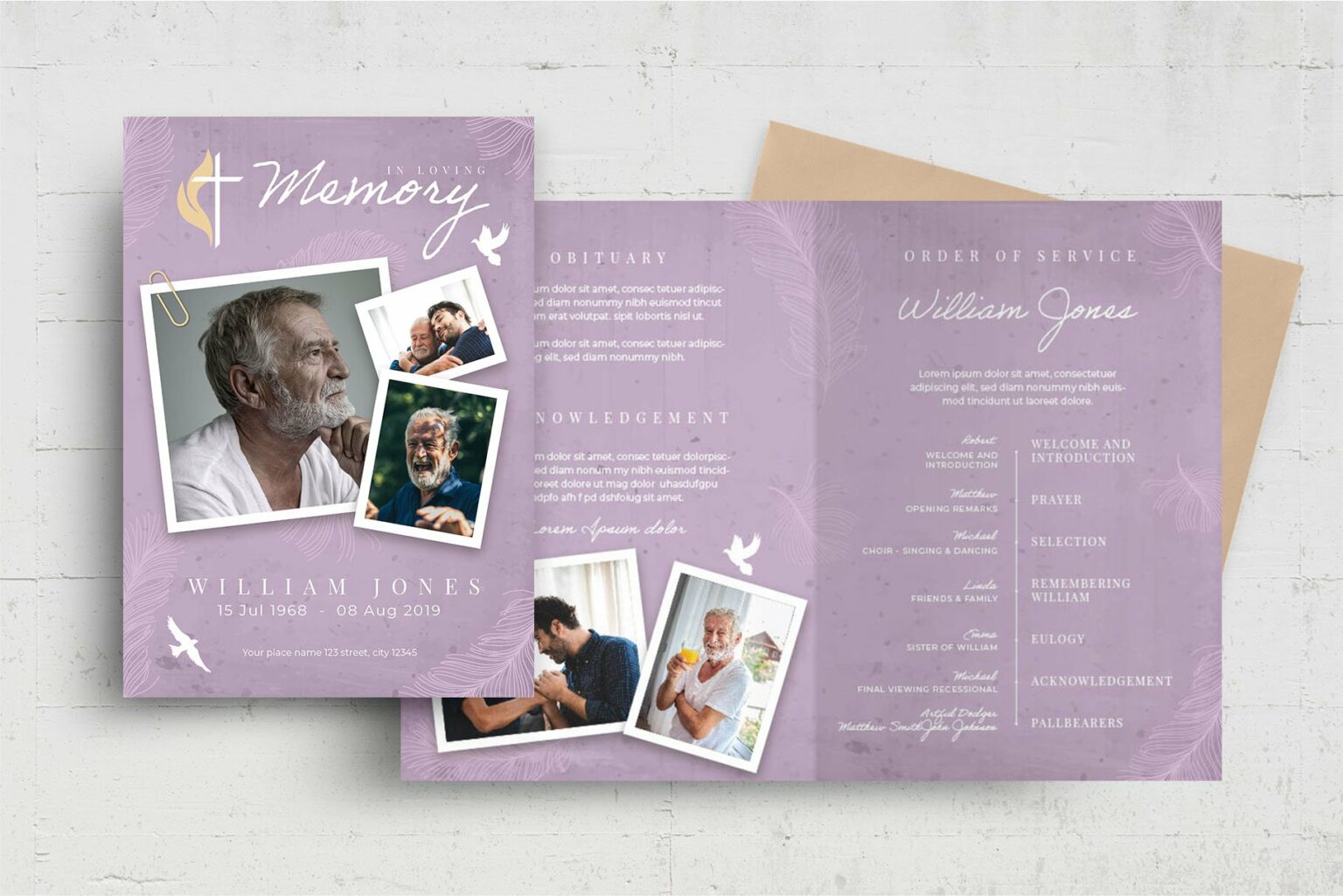 Church Funeral Program Template – MasterBundles