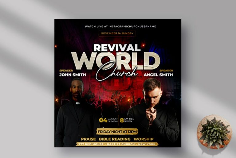 Church Revival Event Banner (PSD) – MasterBundles