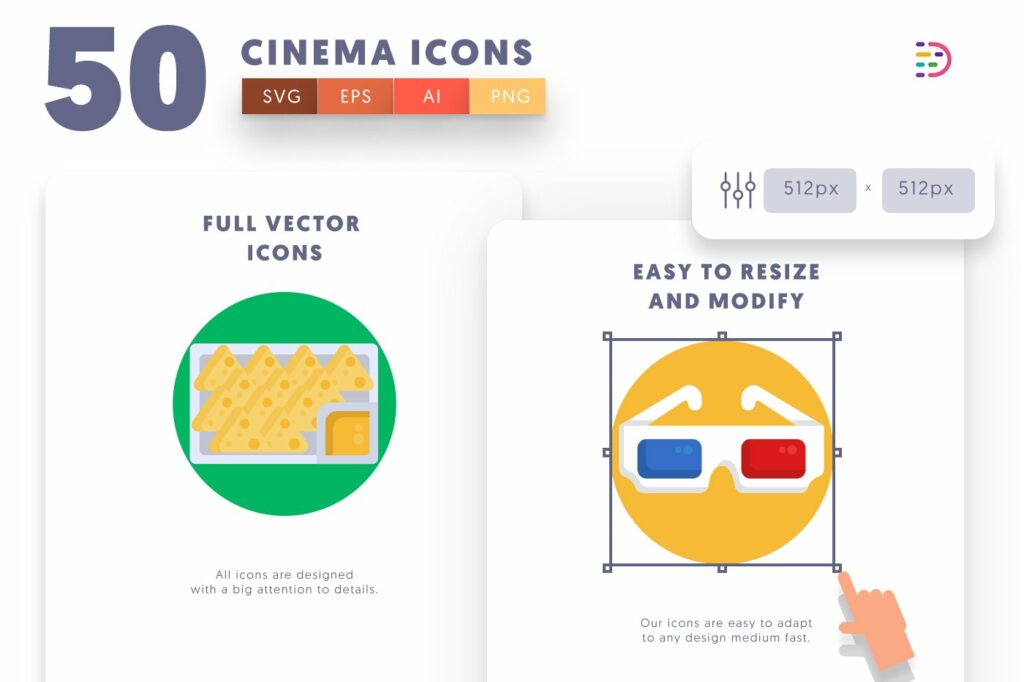 50 Cinema Icons – MasterBundles