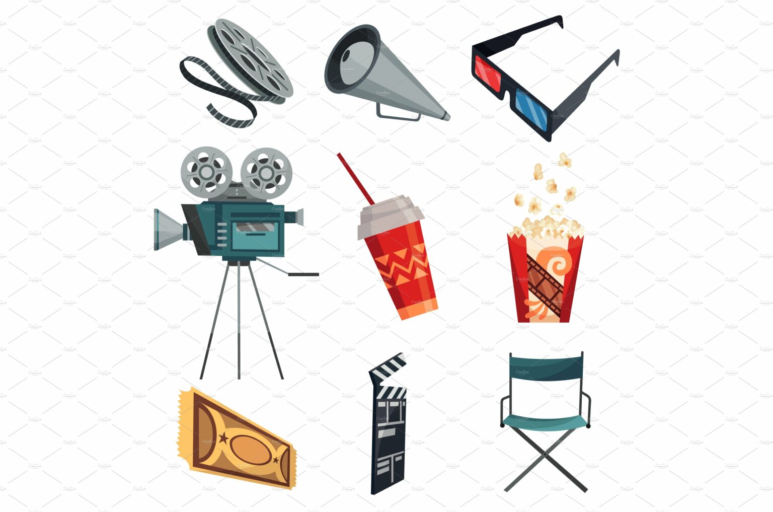 Cinema icons set. Movie – MasterBundles