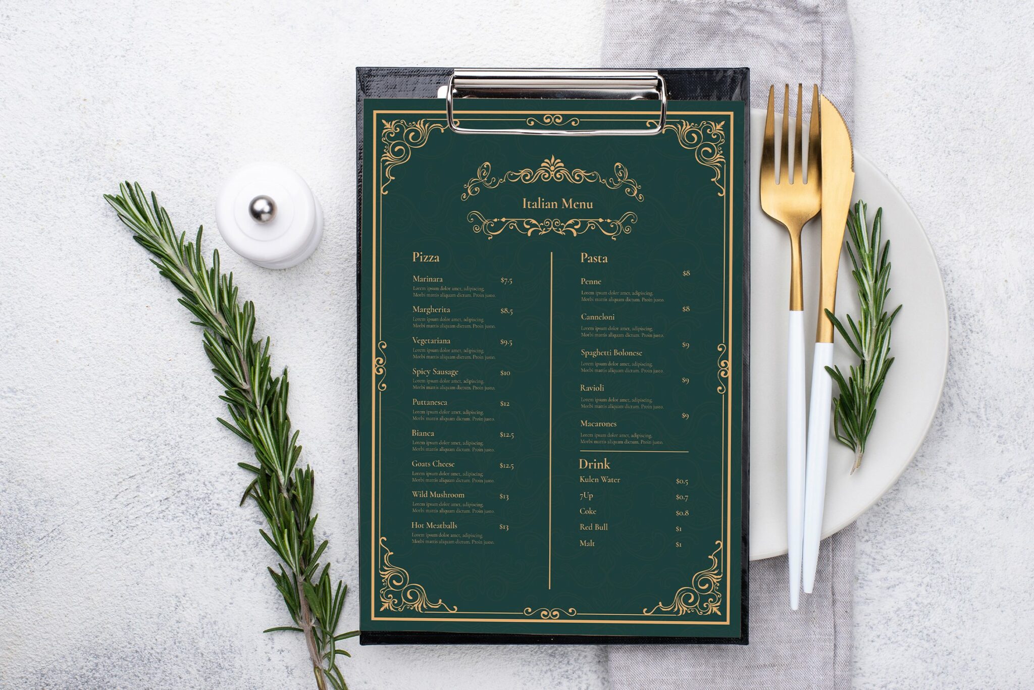 Classic Restaurant Menu Template – MasterBundles