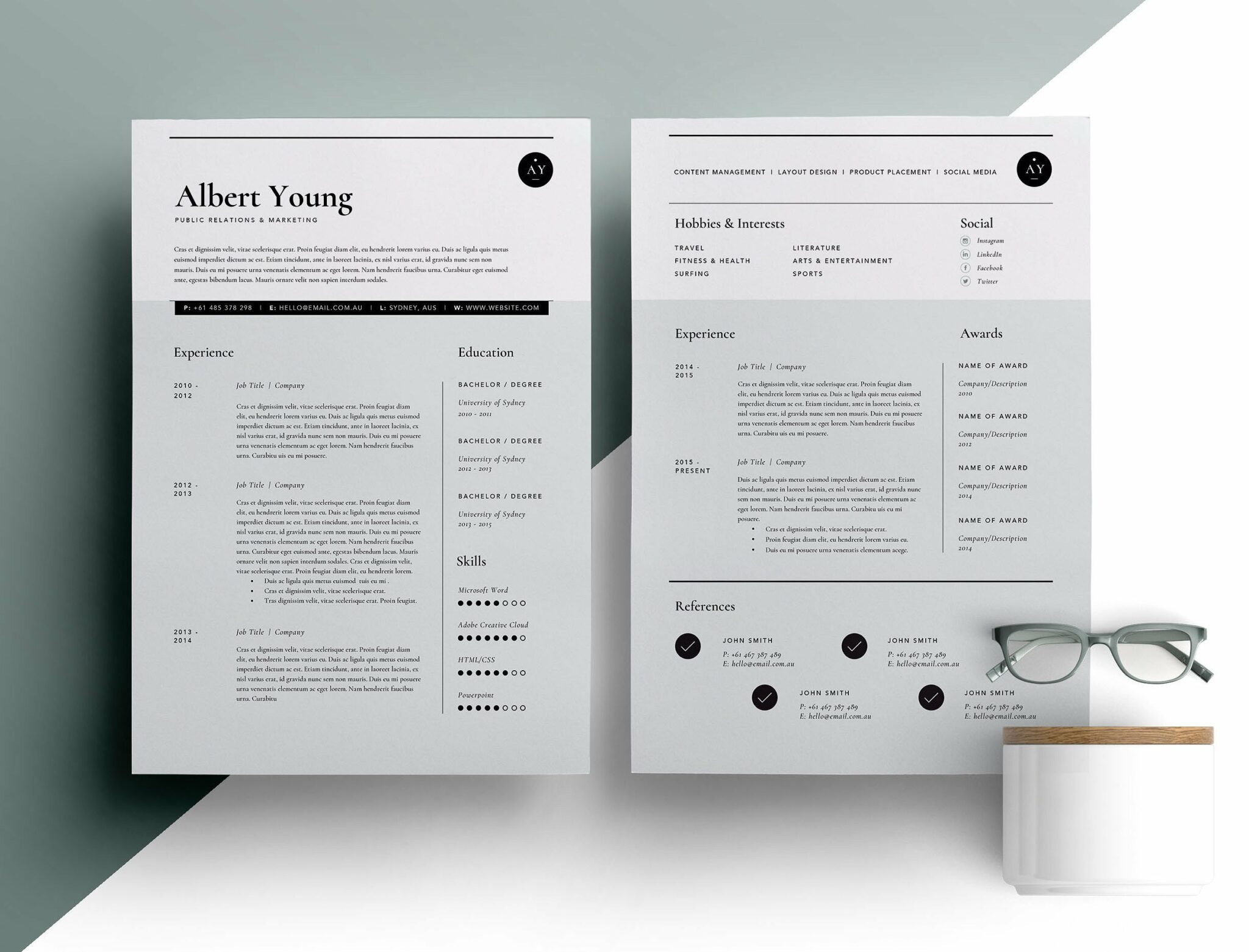 Resume Template 3 Page | CV Template – MasterBundles