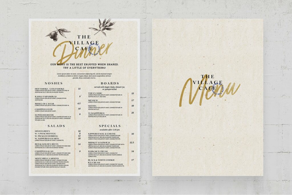 Classy Restaurant Menu Template – MasterBundles
