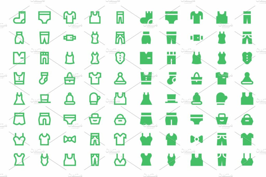 160 Clothes Material Design Icons – MasterBundles