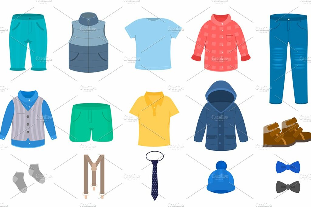 Clothes Boys Icon Set. Vector – MasterBundles