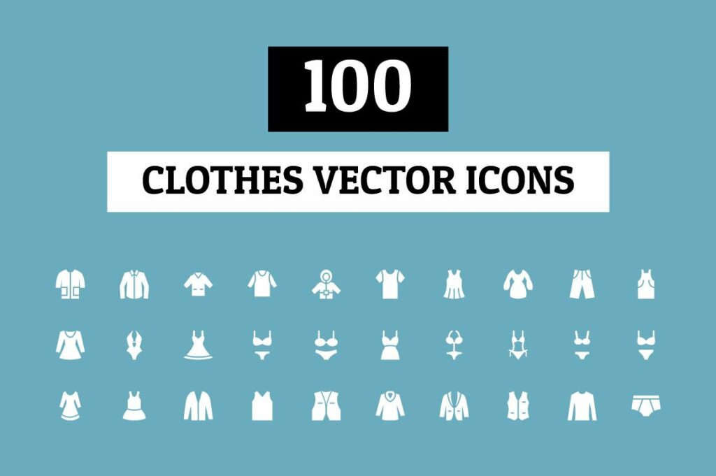 100 Clothes Vector Icons – MasterBundles