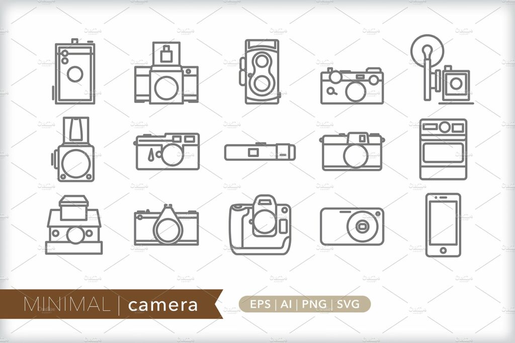 Minimal camera icons – MasterBundles