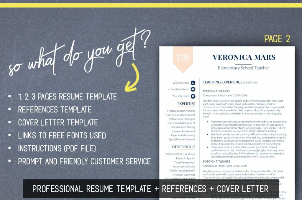 Teacher RESUME Template (MS Word) – MasterBundles