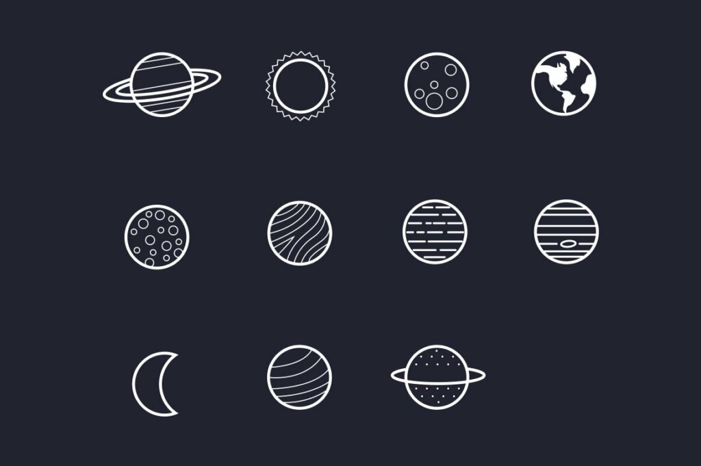 11 Solar System Planet Icons – MasterBundles