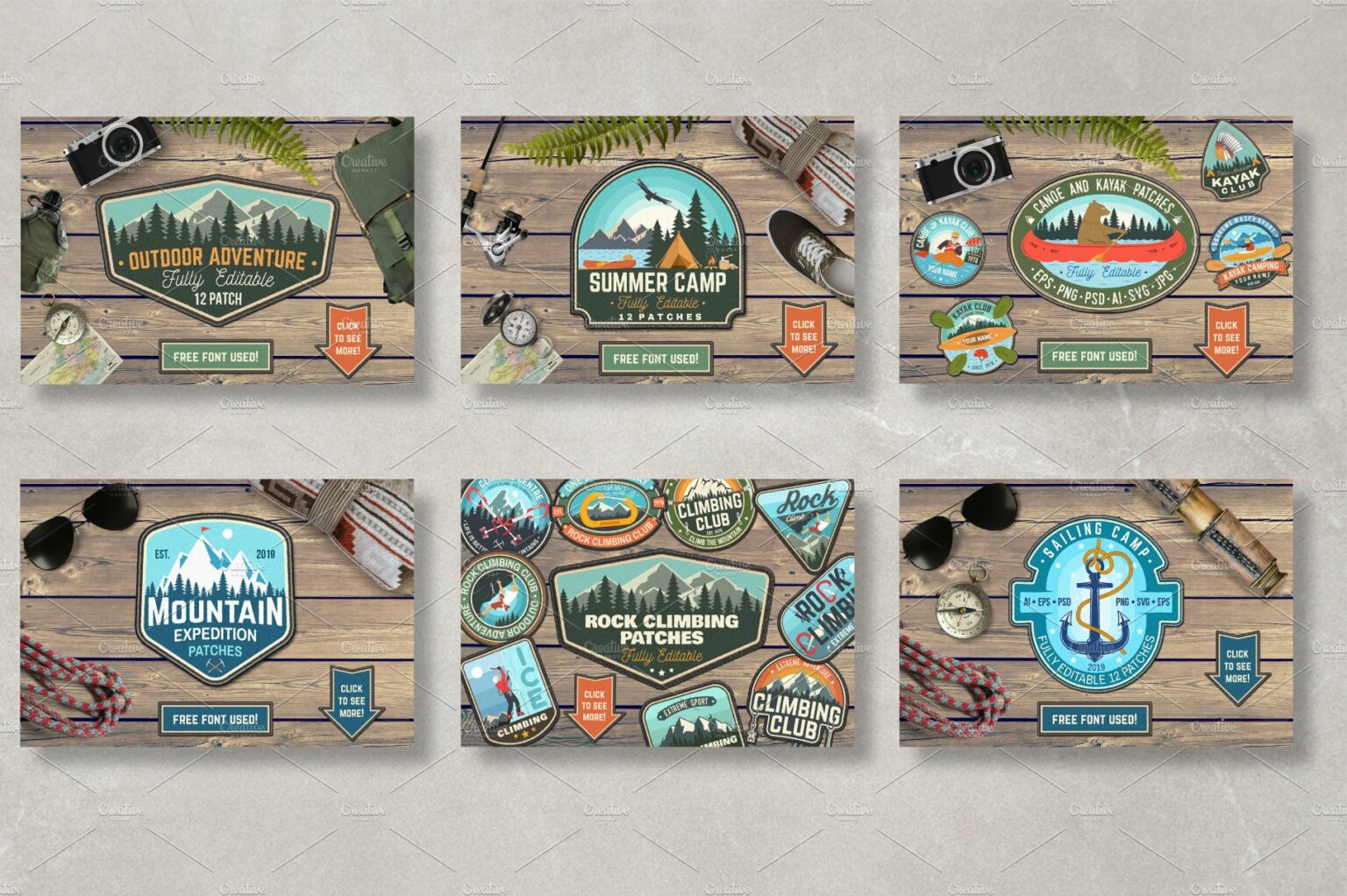 Outdoor Adventure Patches/Badges – MasterBundles