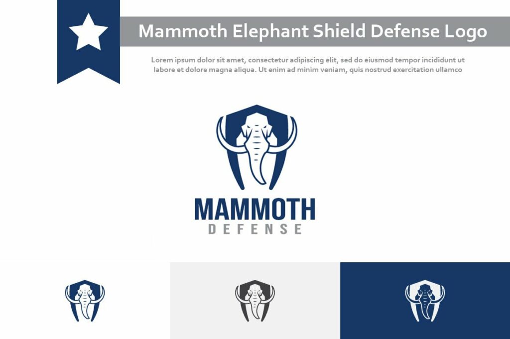 Big Mammoth Elephant Shield Logo – MasterBundles