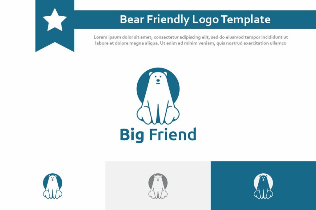 Big Friend Bear Friendly Animal Logo – MasterBundles