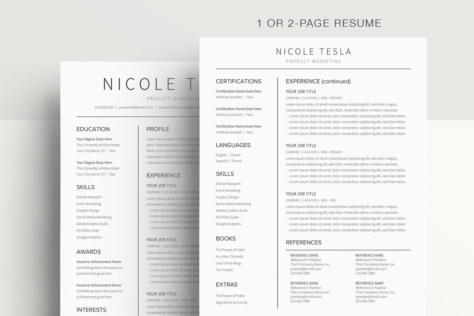 Google Docs Resume Template – MasterBundles