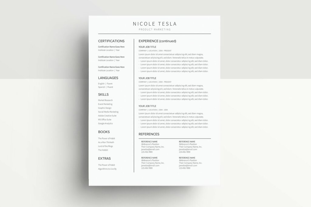 Google Docs Resume Template – MasterBundles