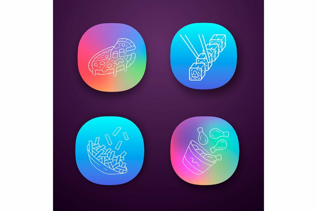 Fast food app icons set – MasterBundles