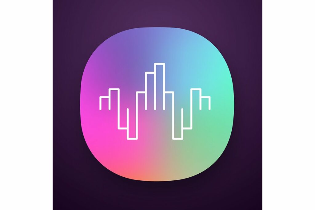 Geometric music wave app icon – MasterBundles