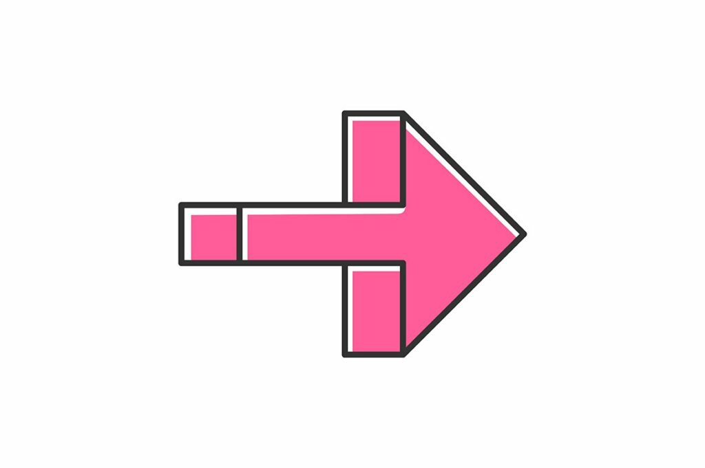 Pink right arrow color icon – MasterBundles