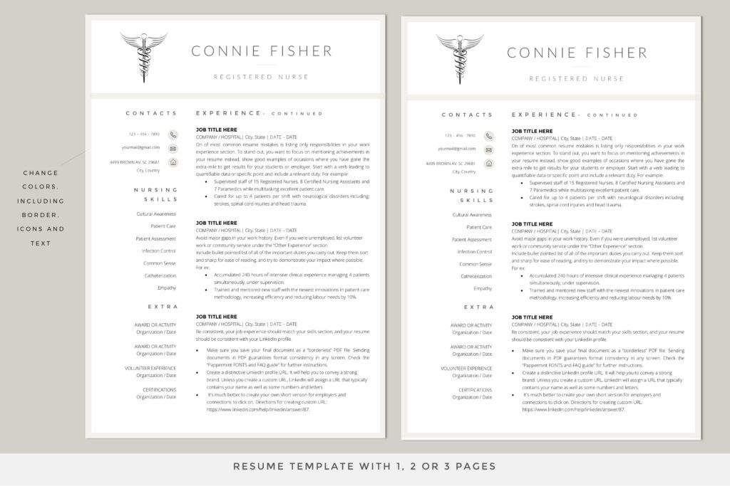 Nurse Resume Template CV – MasterBundles