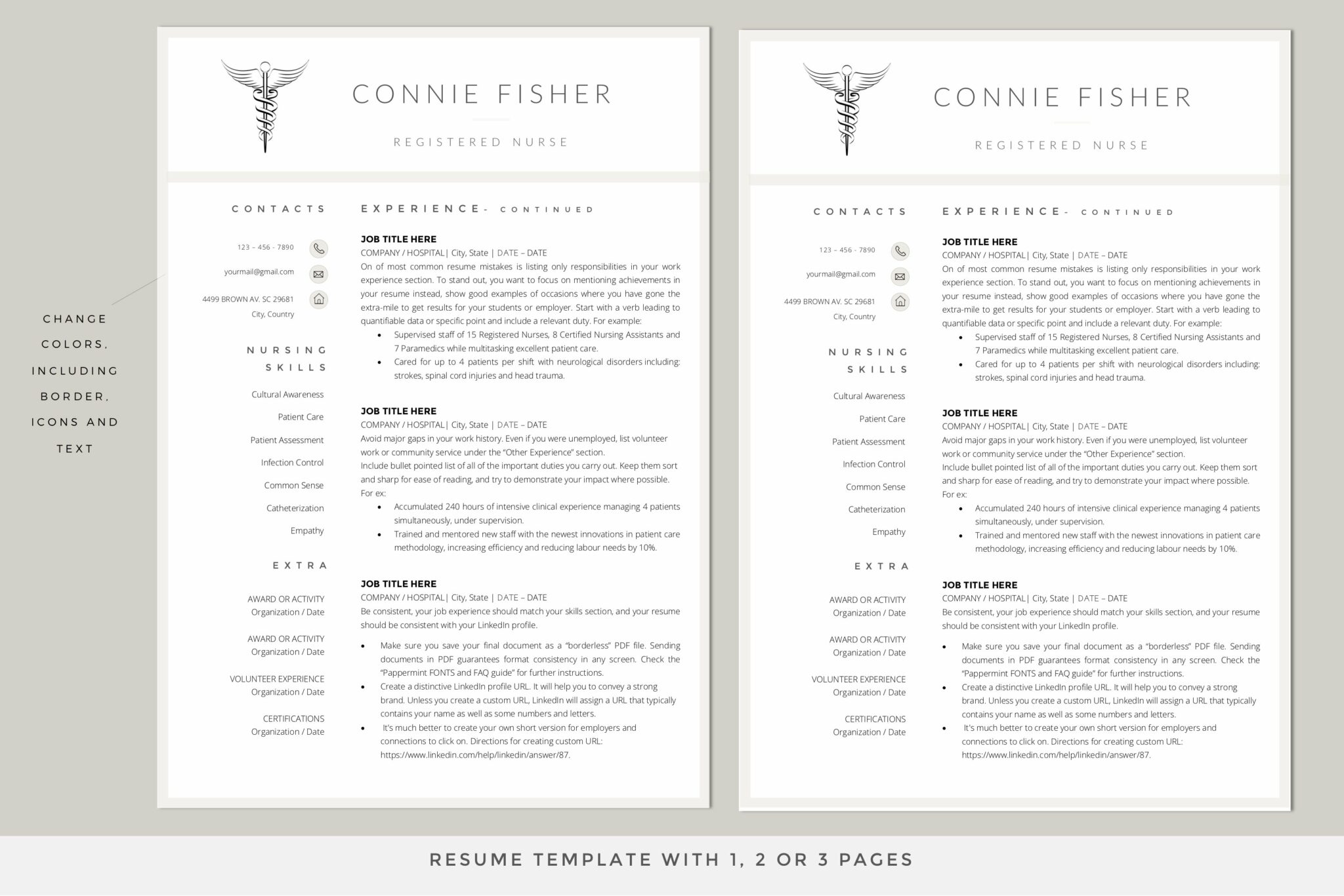Nurse Resume Template CV – MasterBundles