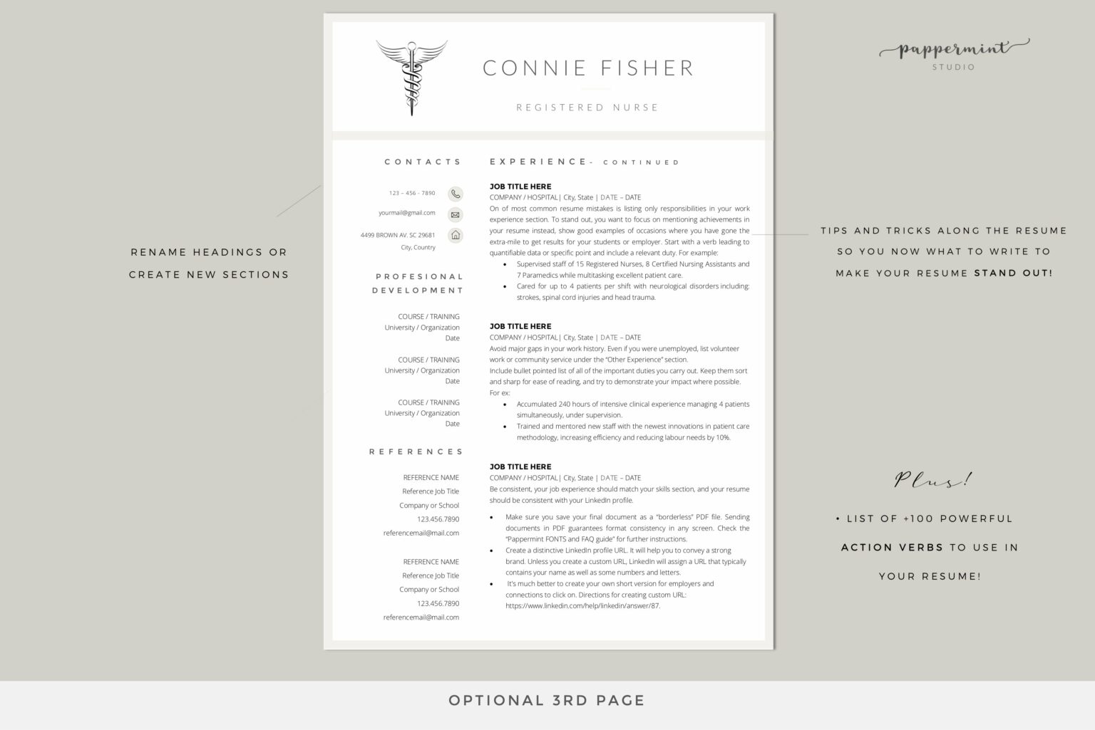 Nurse Resume Template CV – MasterBundles