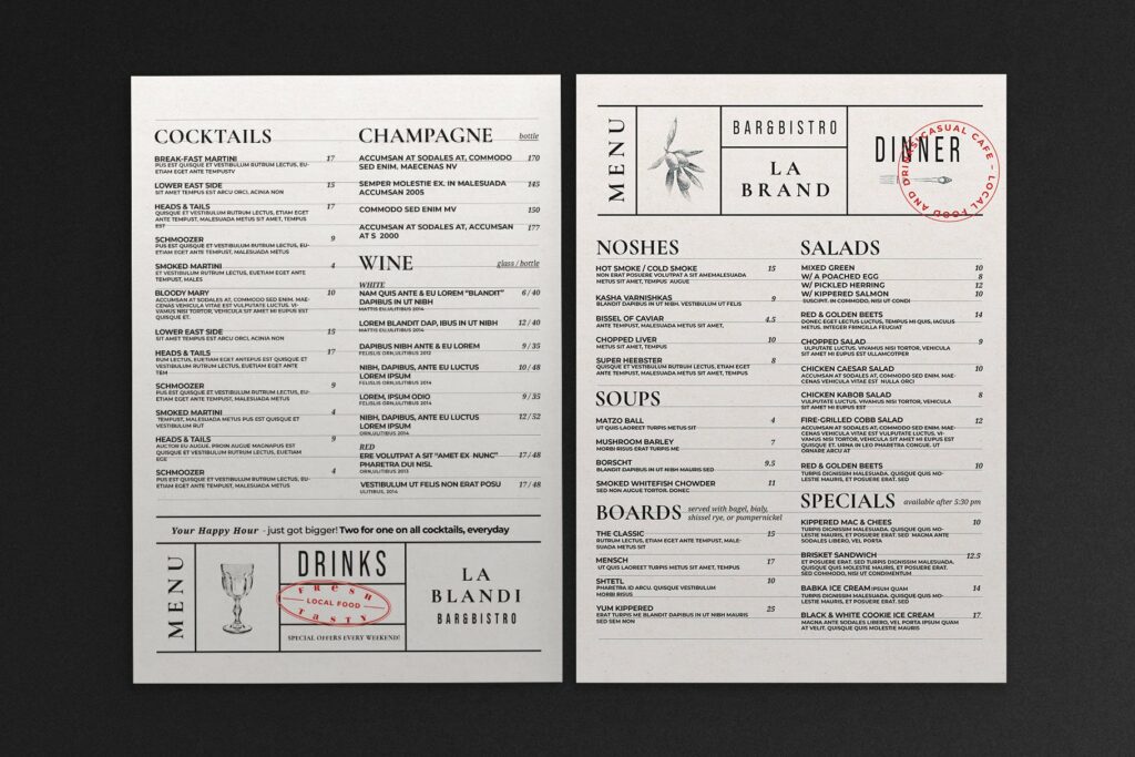 Contemporary Restaurant Menu – MasterBundles