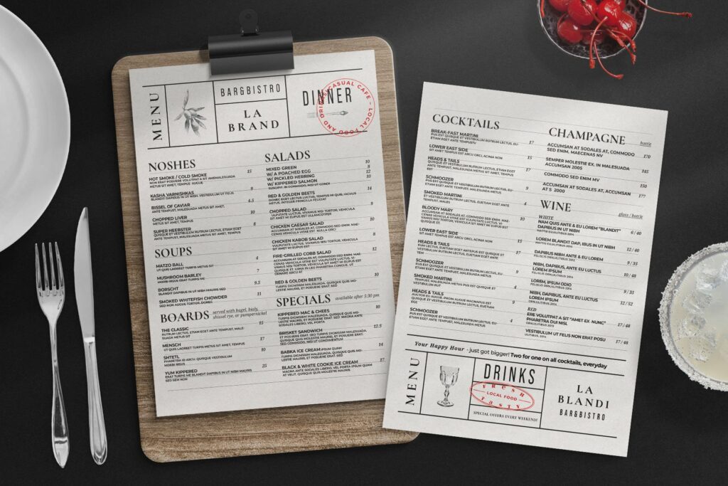Contemporary Restaurant Menu – MasterBundles