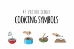 45 VECTOR ICONS - COOKING SYMBOLS – MasterBundles