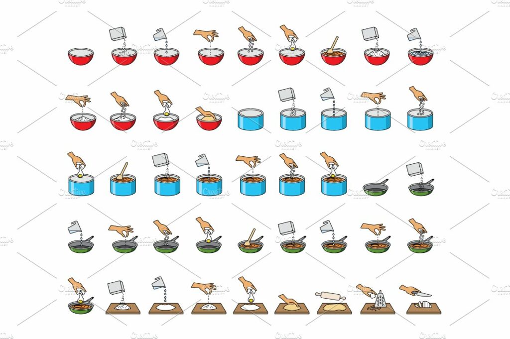 45 VECTOR ICONS - COOKING SYMBOLS – MasterBundles