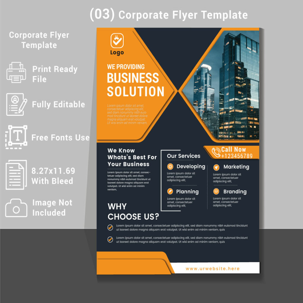 3 Corporate Flyer Template for your Business. Corporate Flyer Design ...