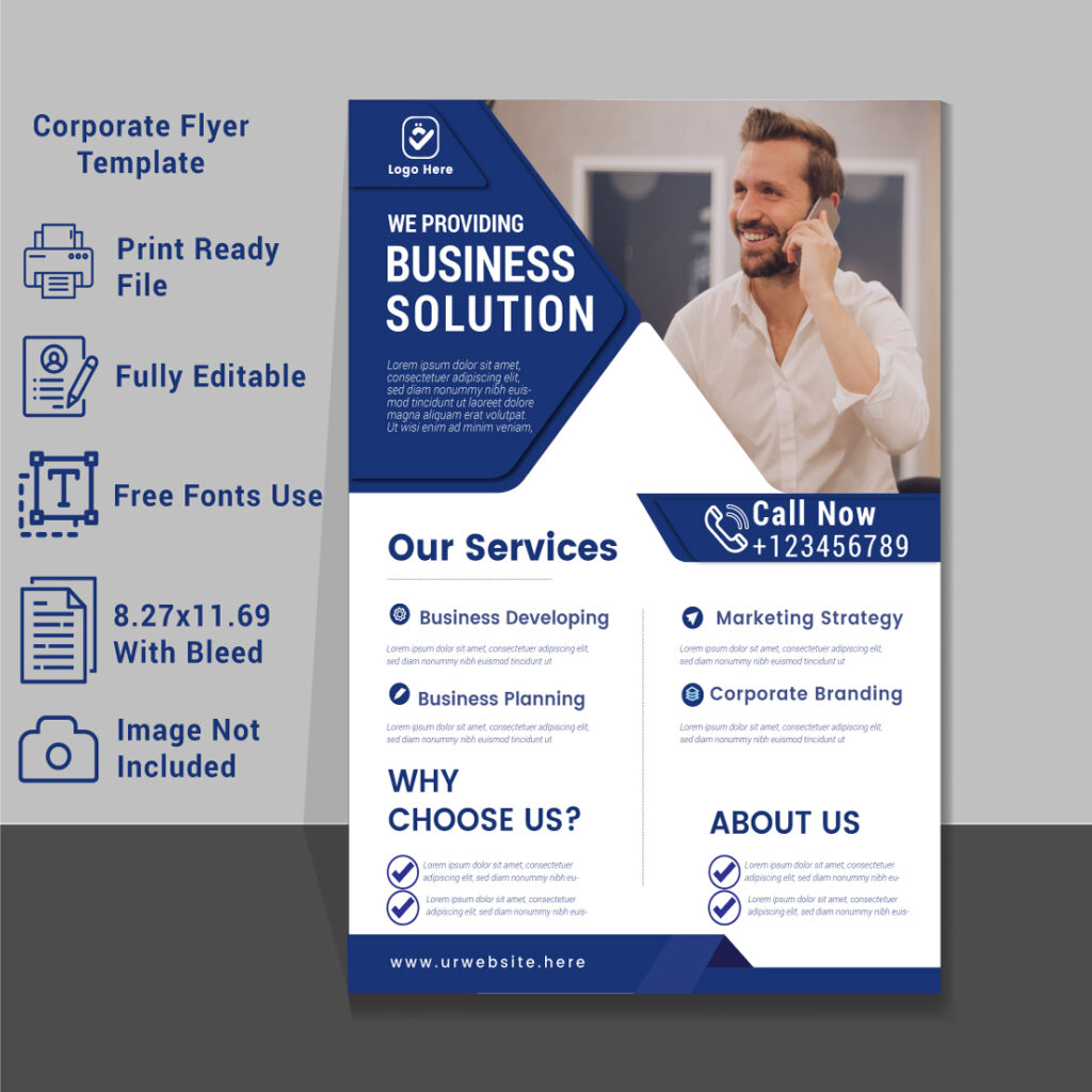 Corporate Flyer Template for your business.Flyer Design. Business Flyer ...