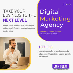 Digital Marketing Agency Social Media Post Template - MasterBundles