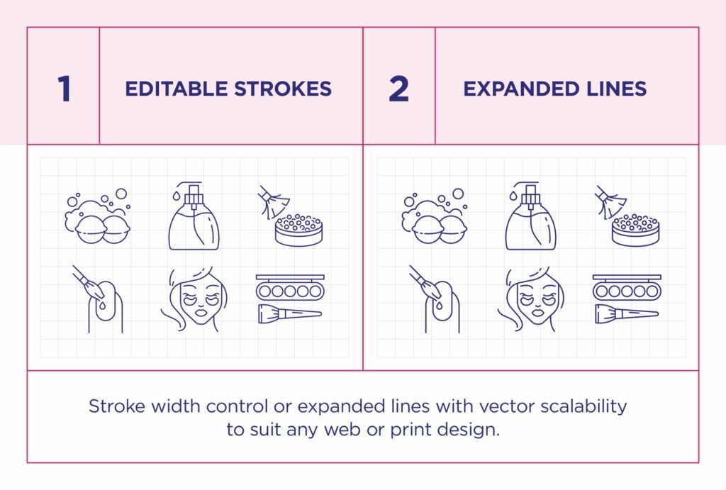 Beauty and Cosmetics Line Icon Set – MasterBundles