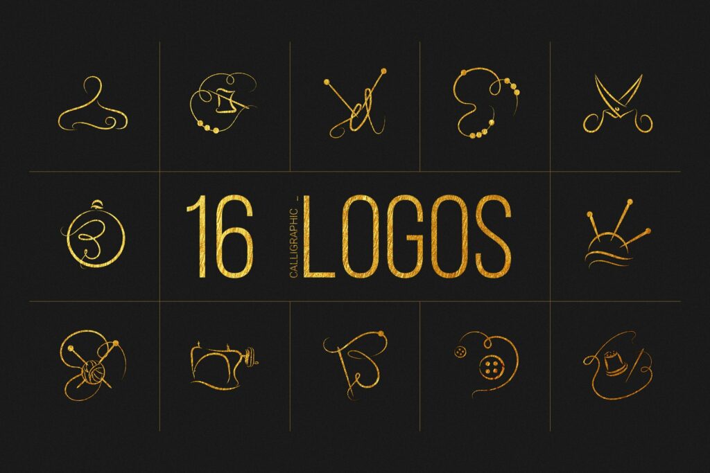 16 Calligraphic Logos. Tailor – MasterBundles