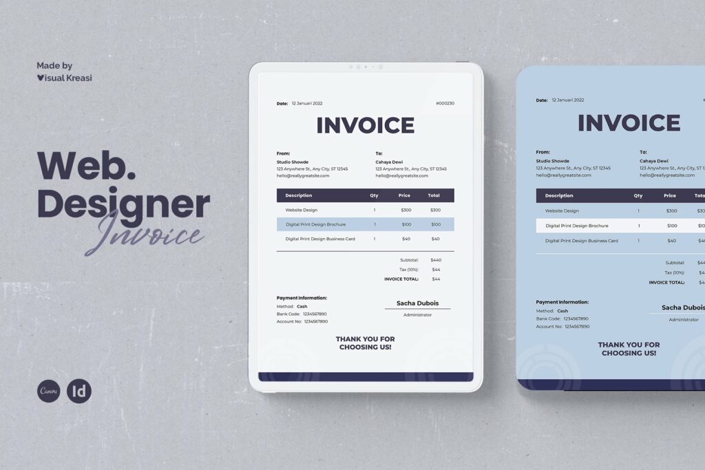 Web Designer Invoice Template – MasterBundles