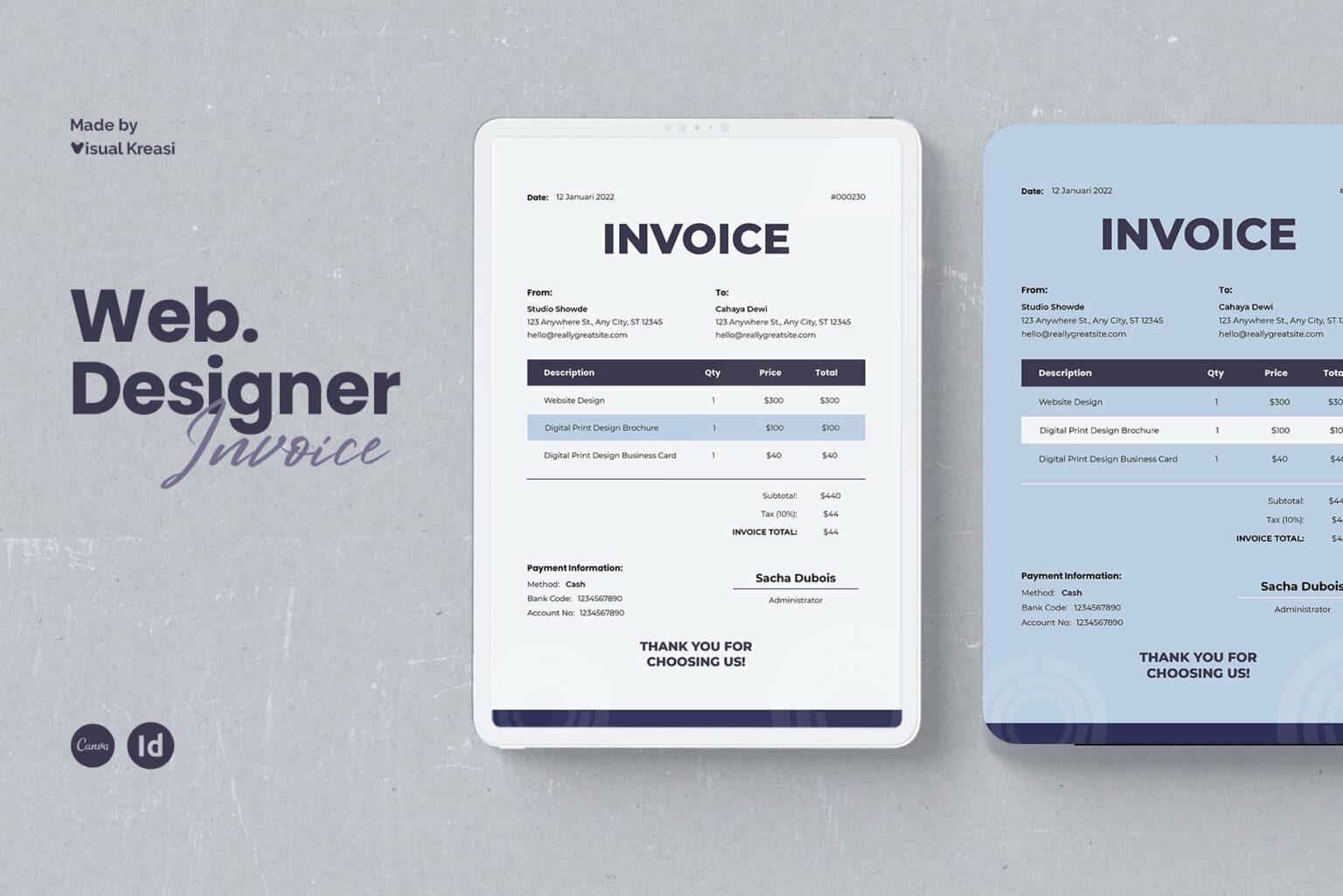 Web Designer Invoice Template – MasterBundles