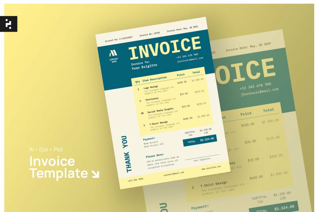 Simple Minimal Invoice – MasterBundles