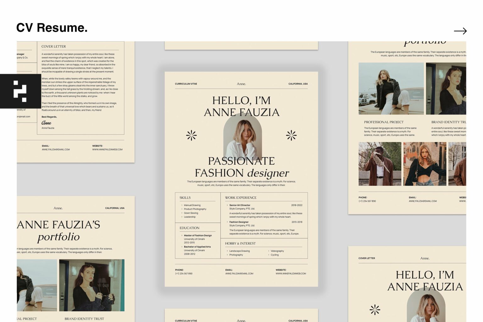CV Resume Template - Vintage – MasterBundles