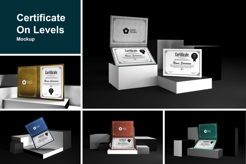 Certificate On Levels Mockup – MasterBundles