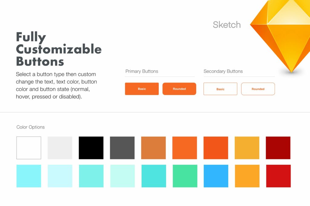 UI Kit - Sketch Buttons – MasterBundles