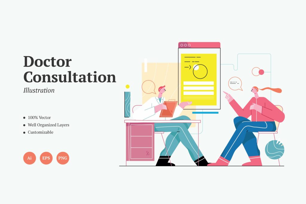 Doctor Consultation Illustration – MasterBundles