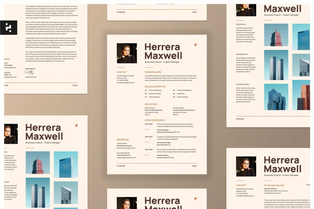 Project Manager Assistant CV Resume - Modern Swiss Style – MasterBundles