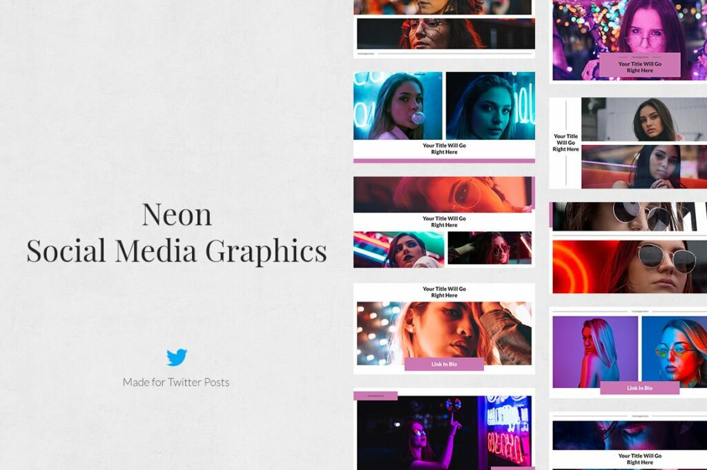 Neon Twitter Posts – MasterBundles